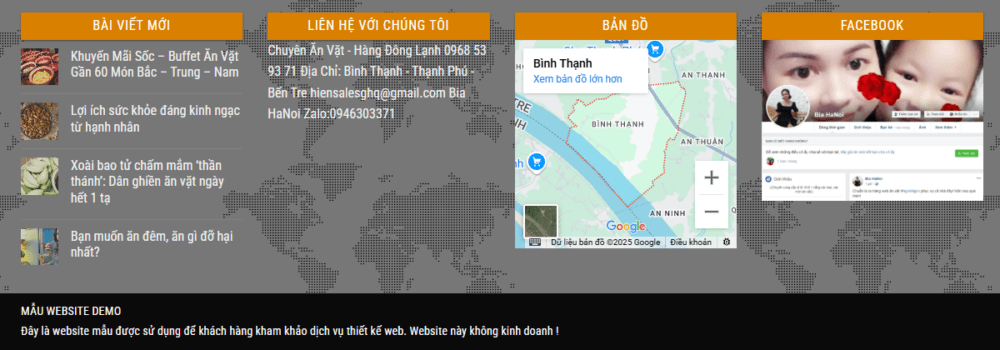 Thiết Kế Website Bán Đồ Văn Vặt, Sản Phẩm Đông Lạnh MA-132