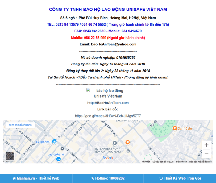 Thiết Kế Website Bán Đồ Bảo Hộ MA-417 - Mạnh An Service